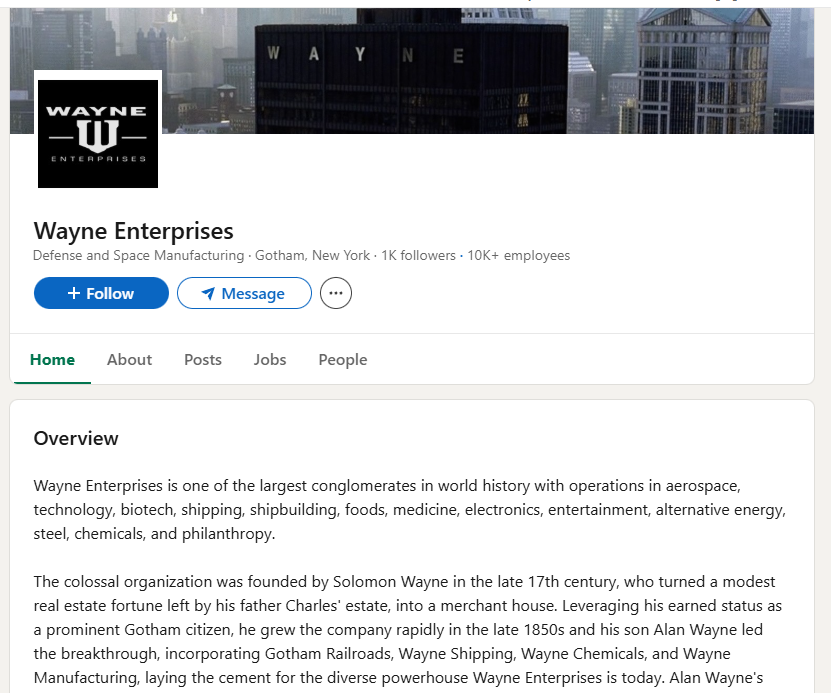 Wayne Enterprises has a LinkedIn profile – mathewingram.com/work